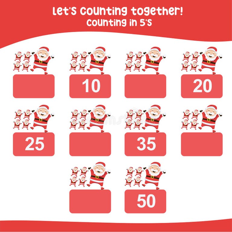 Counting by Five S the Santa Claus. Practising Math in Multiple of 5s ...