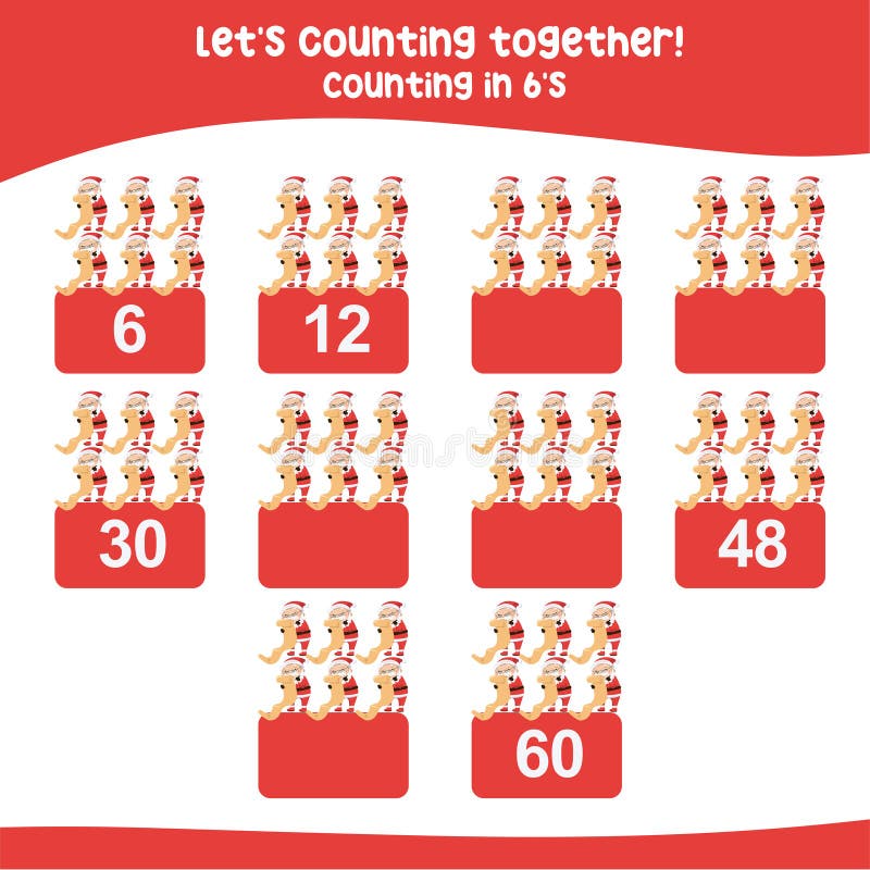 Counting by Sixâ€™s the Christmas Theme Worksheet. Counting in 6 S ...
