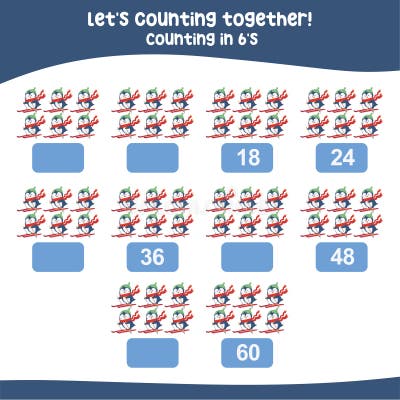 Counting by Sixâ€™s the Christmas Theme Worksheet. Counting in 6 S ...