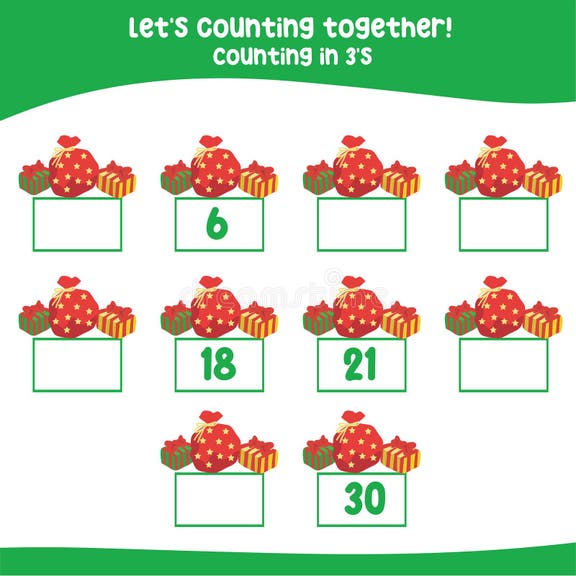 Counting by Three S the Christmas Presents. Counting in 3 S Worksheet ...