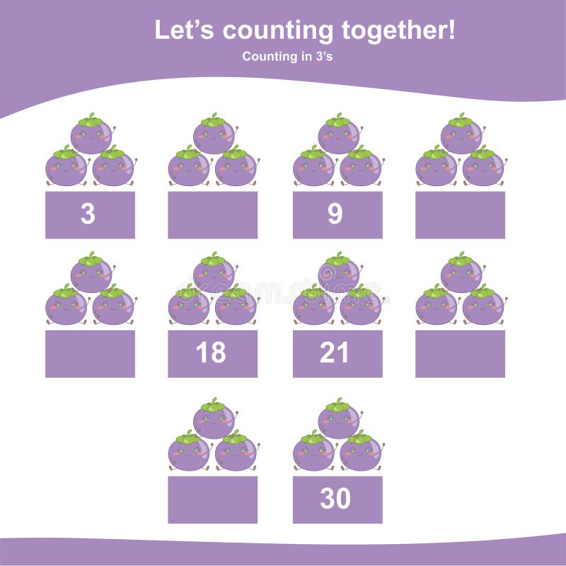 Counting in 3 S. Counting Mangosteen for Children. Fruit Counting Math ...