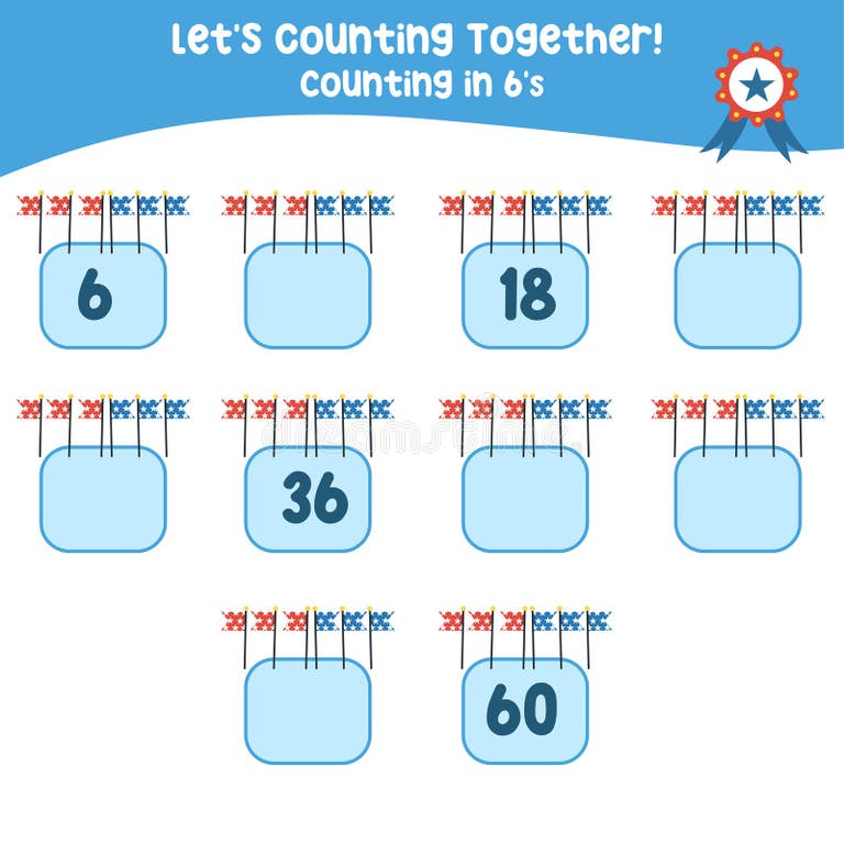 Math Activity, Count and Write the Missing Numbers Stock Vector ...