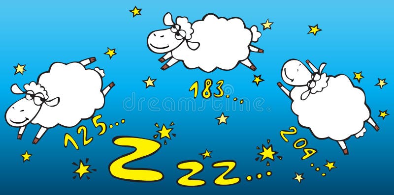 Counting sheep stock illustration. Illustration of tired - 22995488