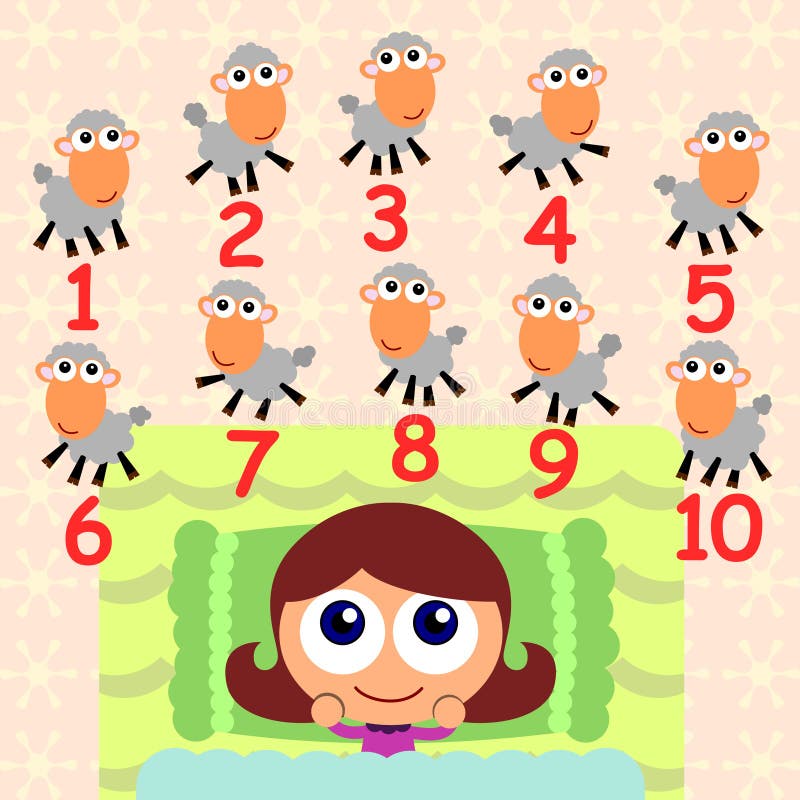 Counting sheep stock illustration. Illustration of cartoon - 24006859