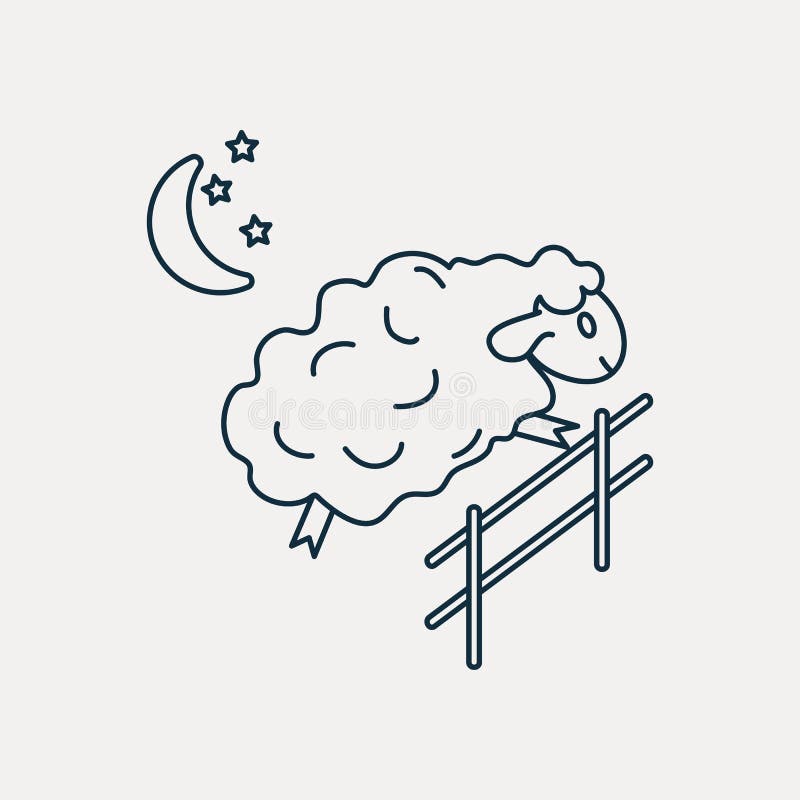 Counting Sheeps. Sheep Outline Icon Stock Vector - Illustration of ...