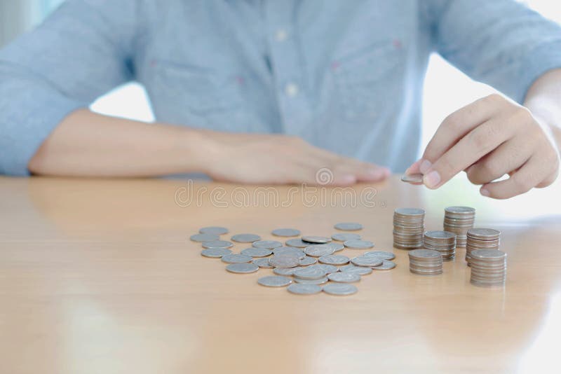 Counting Sorting Coins of Different Types Stock Photo - Image of paying ...