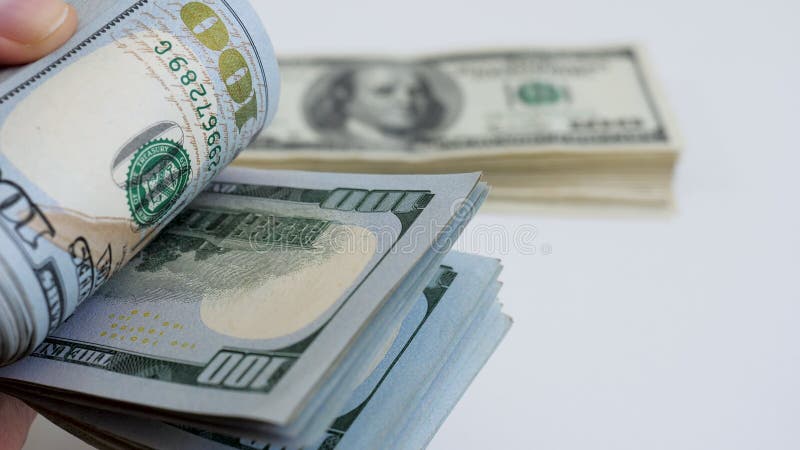 Counting Stack of American Dollars. Cash Stock Footage - Video of ...