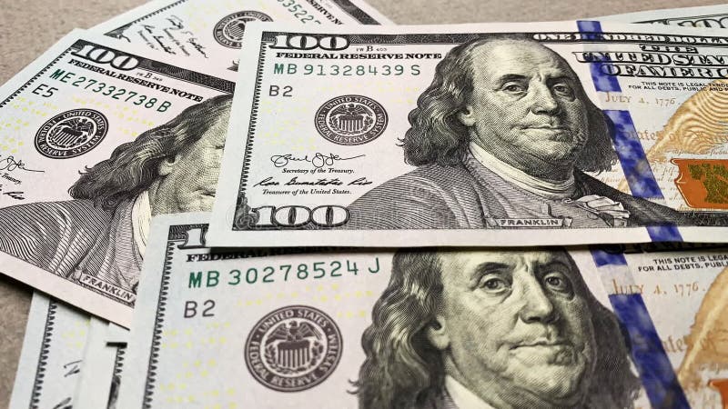 Counting Stack of Money, 100 Dollar Bill Stock Video - Video of bill ...