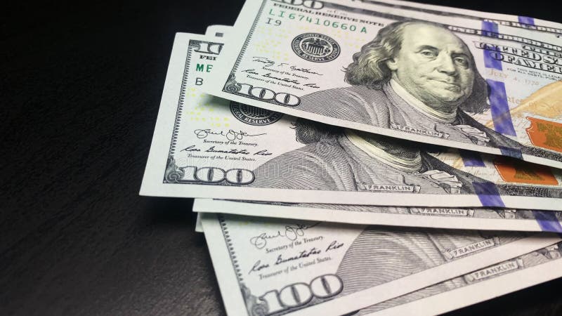 Counting Stack of Money, 100 Dollar Bill Stock Video - Video of bill ...