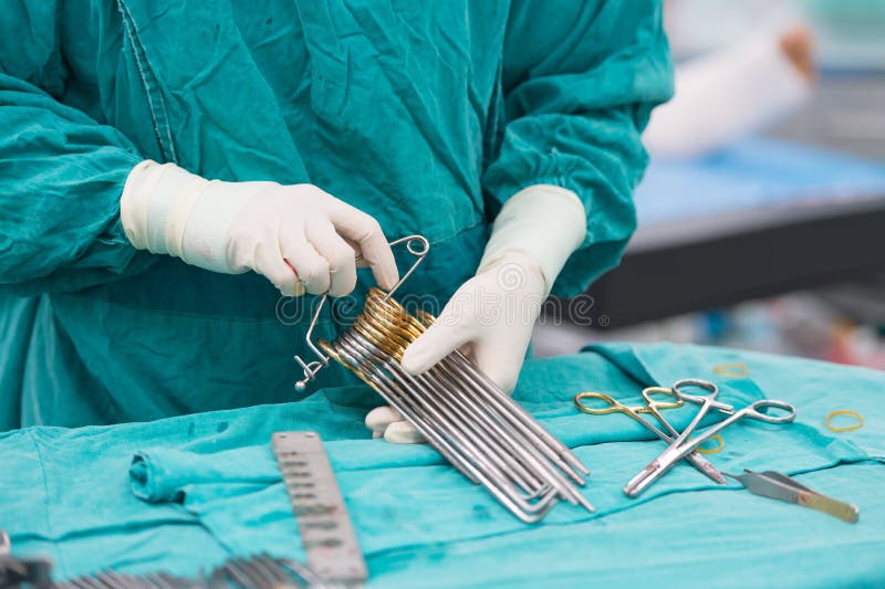 Counting Surgical Tools after Finish Operation Stock Photo - Image of ...