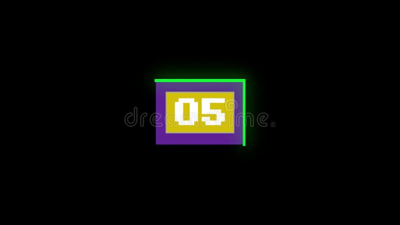 Counting From 10 To 0 From Ten To Zero Pixel Vintage 80s Style Retro Animation Timer Stock