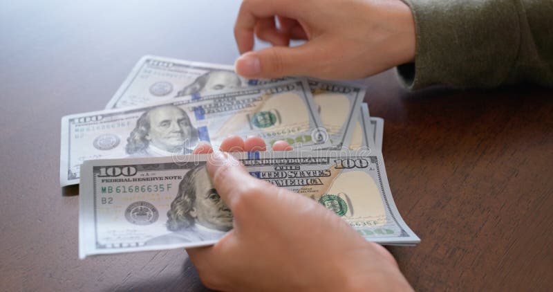 Counting USD Money Banknote Stock Photo - Image of handful, american ...