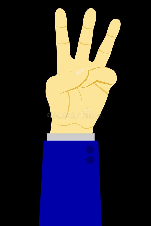 Counting or Vote Hand, Three Stock Vector - Illustration of creative ...