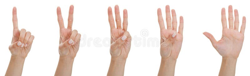 Counting Woman Hands ,number 5. Stock Image - Image of caucasian, learn ...