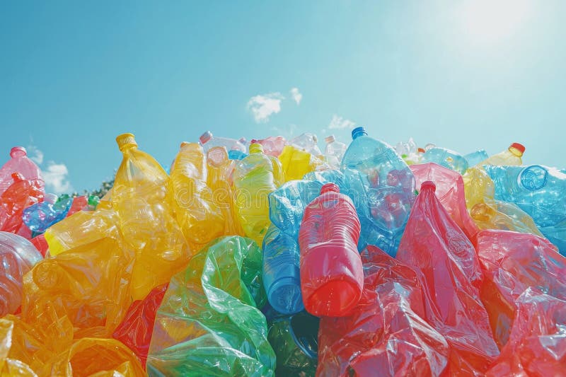 Countless Plastic Bottles of Various Hues Covering the Ground Stock ...