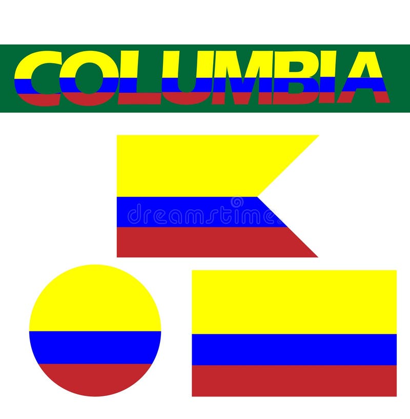 Multiple Designed Colorful Flags of Columbia - South America Stock ...