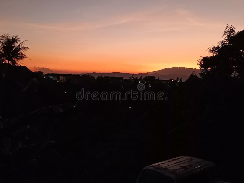 Country Atmosphere with Clear Sky at Sunrise. Stock Photo - Image of ...