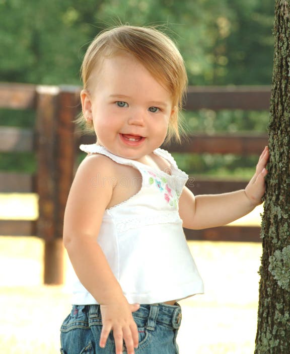 Country Baby stock image. Image of baby, country, field - 4285019