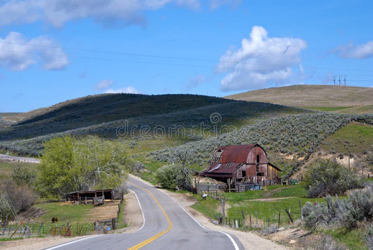 Country barn and road stock image. Image of nature, clouds - 24546093