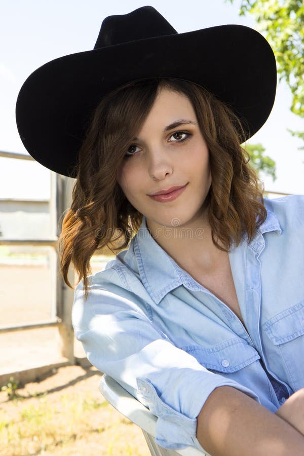Country stock image. Image of happy, brunette, countryside - 42391793