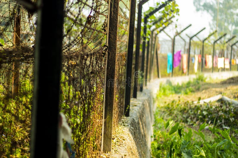 It is a Country Boder and Borders are Made of Iron Stock Photo - Image ...