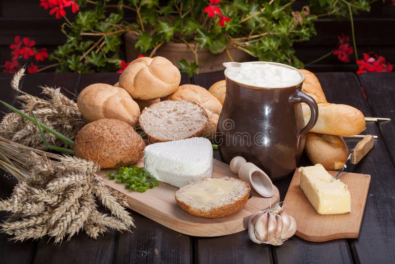 Country breakfast stock photo. Image of farmer, board - 33029870