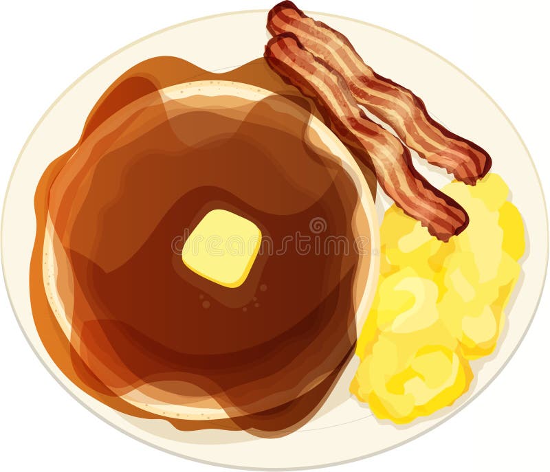 Pancakes, Egg, Bacon Breakfast Plate Stock Vector - Illustration of ... Pancakes, Egg, Bacon Breakfast Plate Stock Vector - Illustration of ...