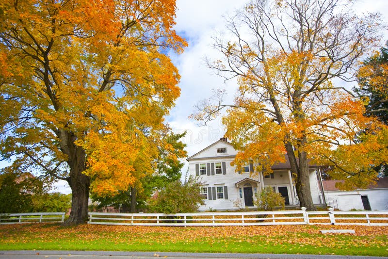 Country house in autumn stock image. Image of outside - 11364981