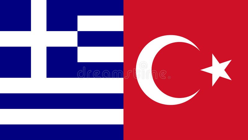 Greece Vs Turkey Flags Illustration Stock Illustration - Illustration ...