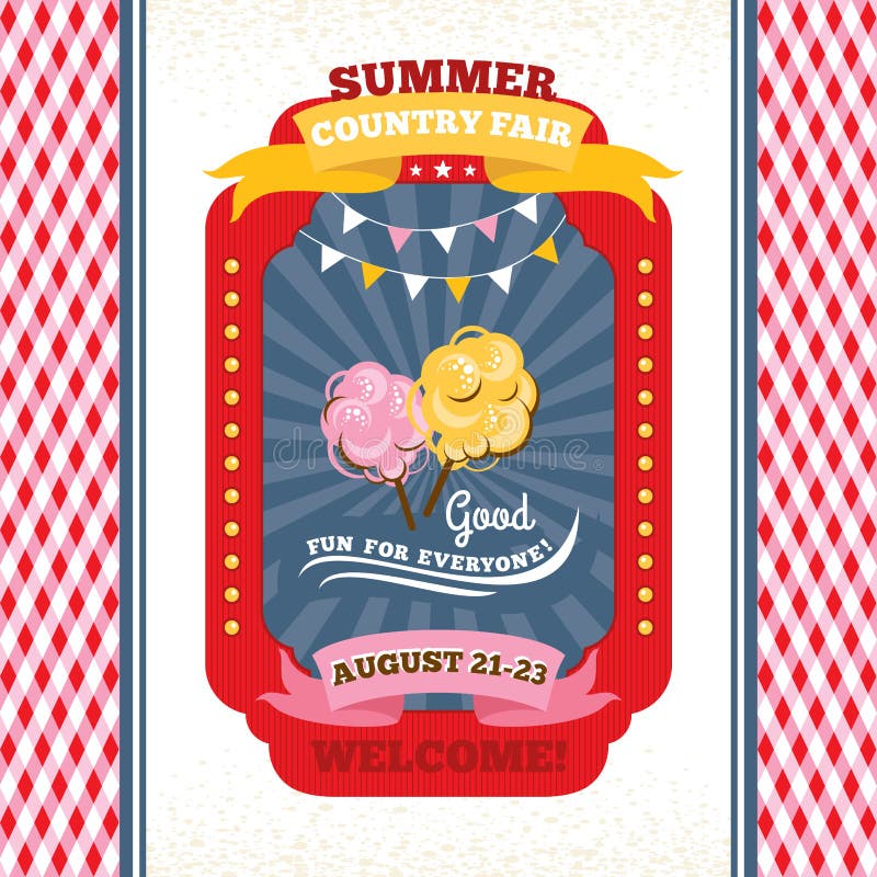 Country Fair Vintage Invitation Card Stock Vector - Illustration of ...