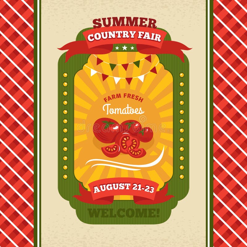 Country Fair Vintage Invitation Card Stock Vector - Illustration of ...