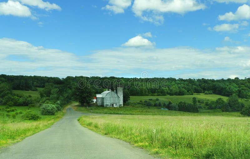 Country Farm Road in CNY stock image. Image of fingerlakes - 190830349