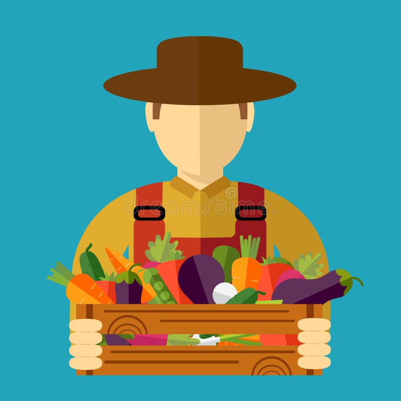Farmer Hat, Picked Vegetables. Vector Illustration, Icon Stock Vector ...
