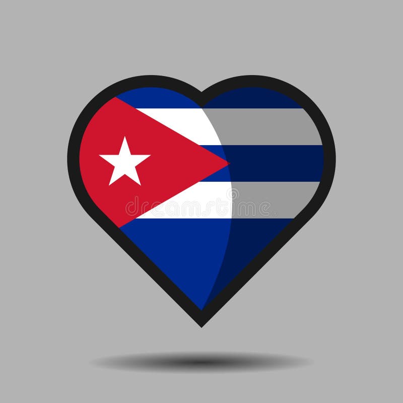 Cuba Flag on Heart Shape Vector Illustration. Stock Vector ...