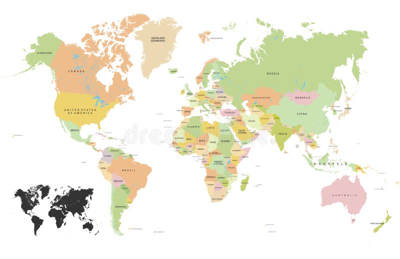 Country Maps of the World stock vector. Illustration of background ...