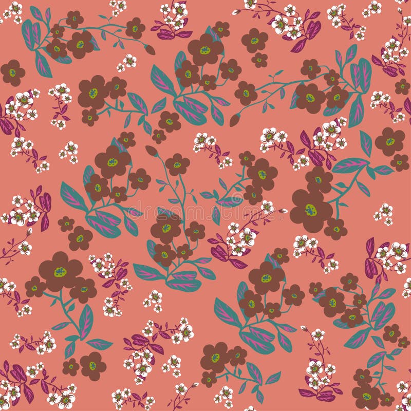 Country Flowers Seamless Pattern Stock Vector - Illustration of blossom ...