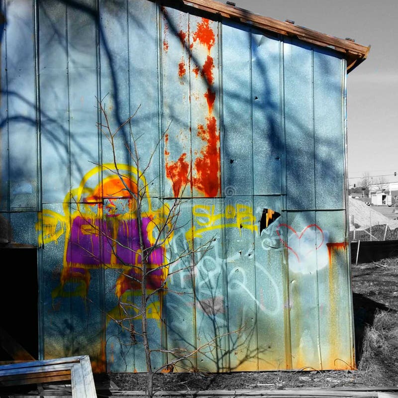 Country graffiti stock photo. Image of colorized, barn - 42634304