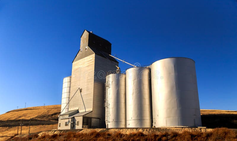 Country Grain Elevator stock image. Image of blue, farming - 86856837
