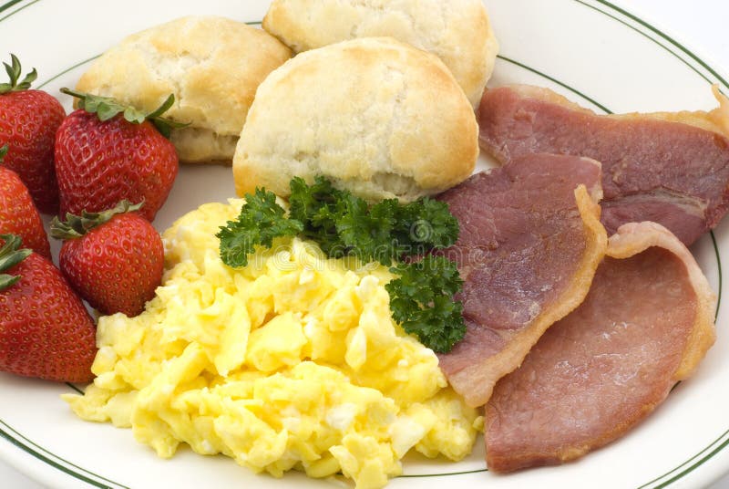 Country Ham Breakfast Platter Stock Image - Image of closeup, meat ...
