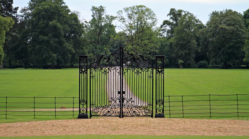 Country home gate stock photo. Image of gate, gates, driveway - 44612200