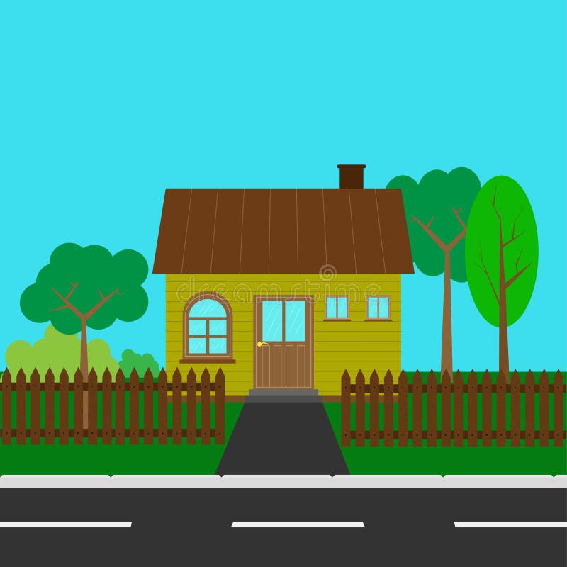 House Near Road Stock Illustrations – 2,060 House Near Road Stock ...
