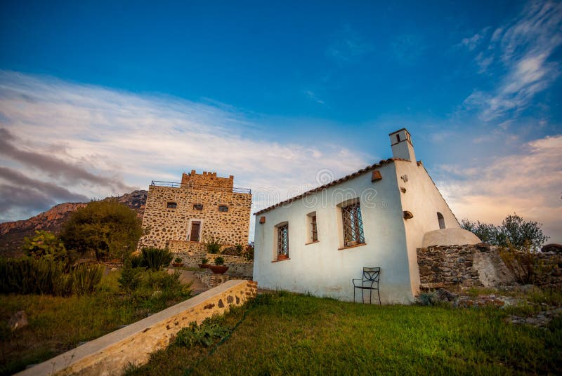 Country House and Little Fortress Stock Image - Image of track, green ...