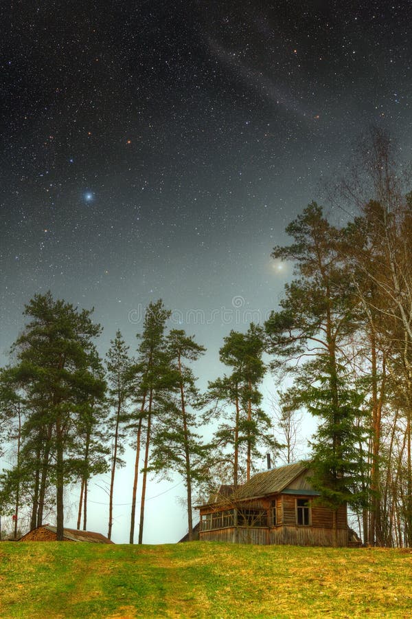 Country house at night. stock image. Image of environment - 40354439
