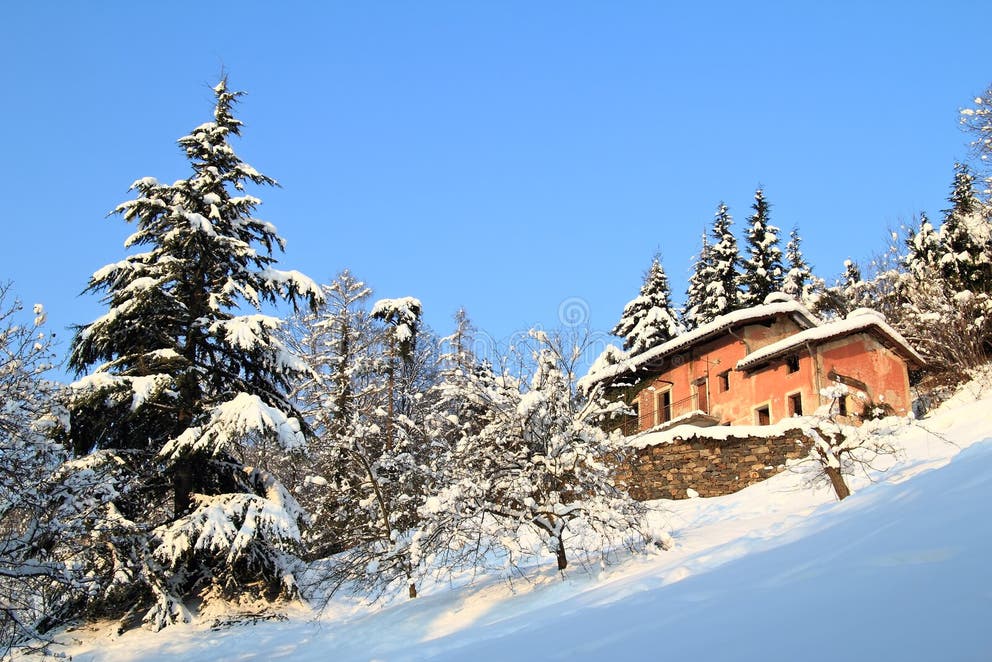 Country house in the snow stock photo. Image of environment - 23251490