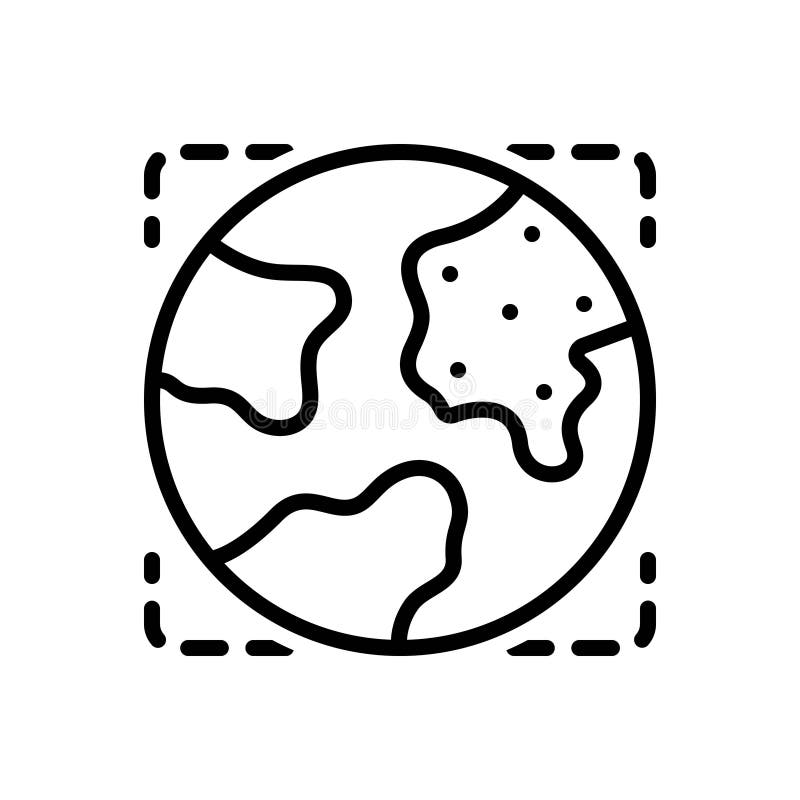 Black Line Icon for Country, Zone and Region Stock Vector ...