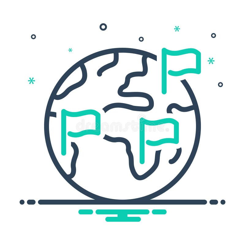 Mix Icon for Country, Map and Earth Stock Illustration - Illustration ...