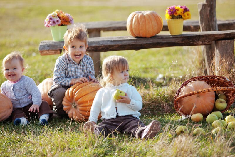 Country kids stock photo. Image of friendship, apples - 17077982