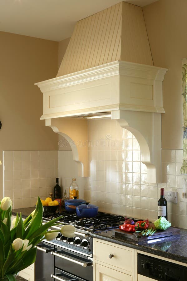 Country Kitchen Cooking Area Stock Photo - Image of cabinet, house ...