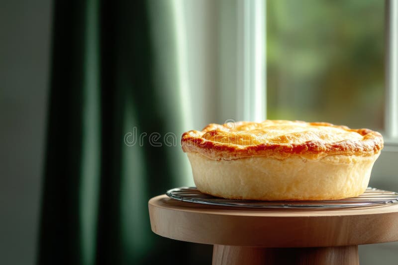 Country Kitchen Scene, Chicken Pie Cooling in Charming Kitchen with ...