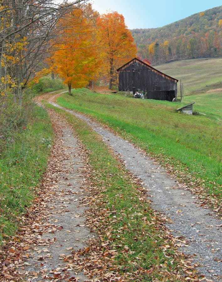 Country lane in autumn stock image. Image of tractor, lane - 6754487
